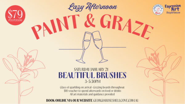 Lazy Afternoon Paint & Graze in Shellcove - South Coast Experiences